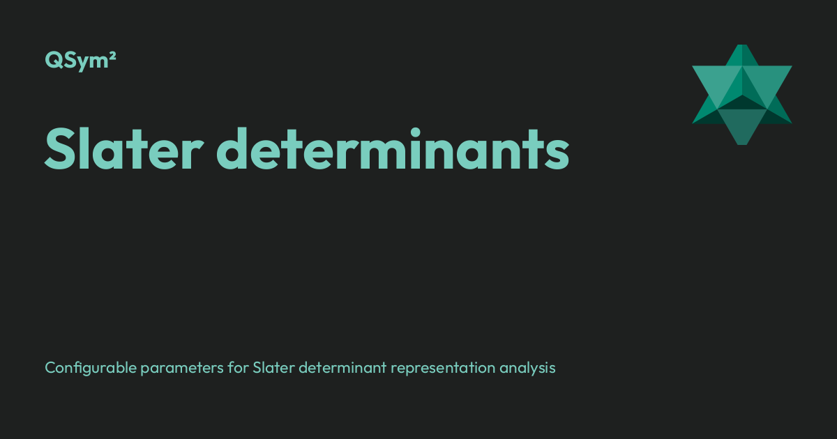 Slater determinants - QSym²